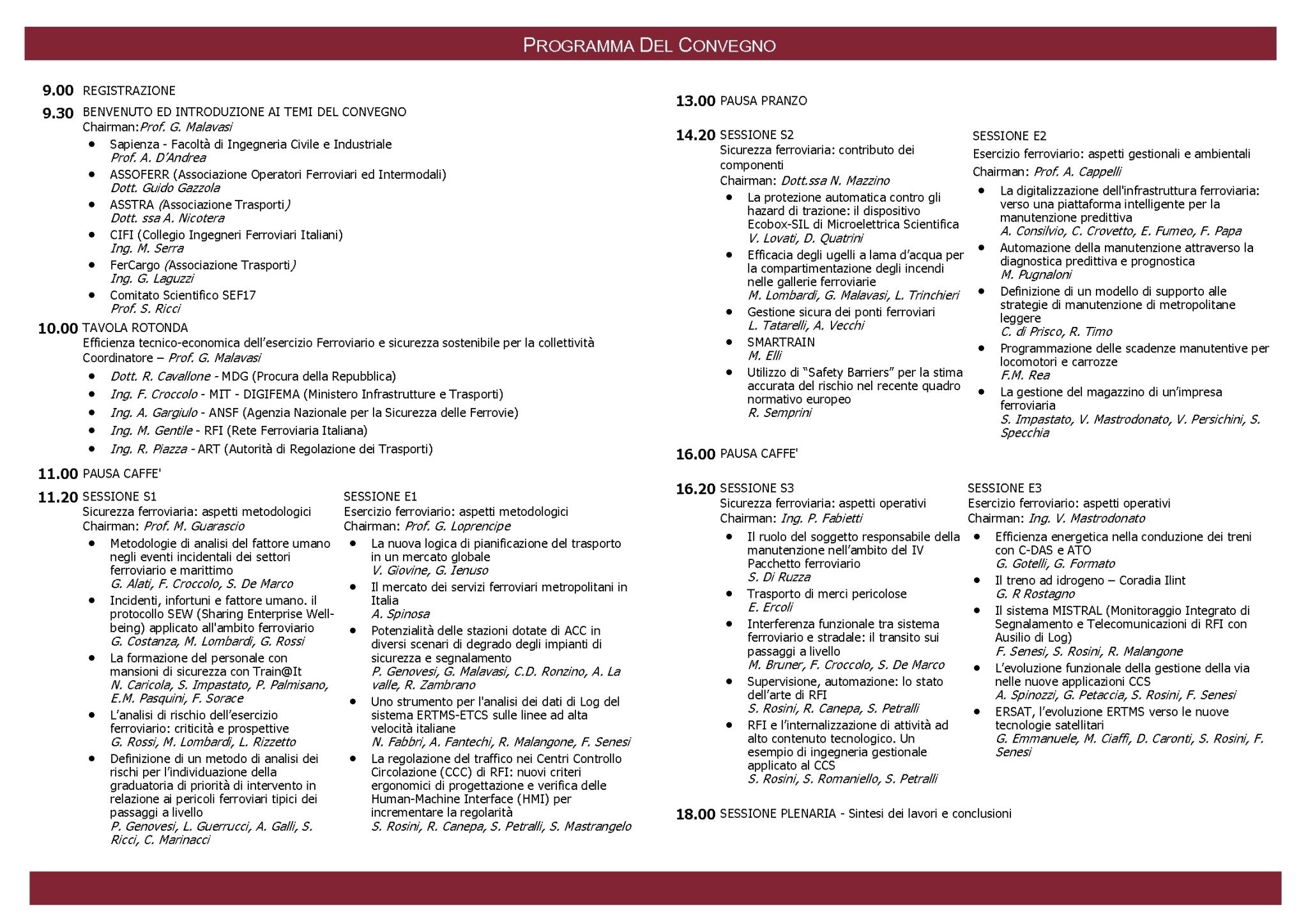 Ferrovie.it - 5° Convegno sulla sicurezza ed esercizio ferroviario: il ...
